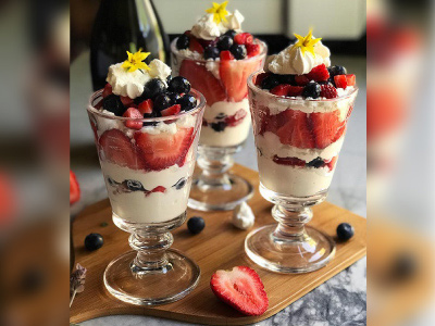 Grand Marnier Macerated Berries with Crumbled Meringue and Whipped ...