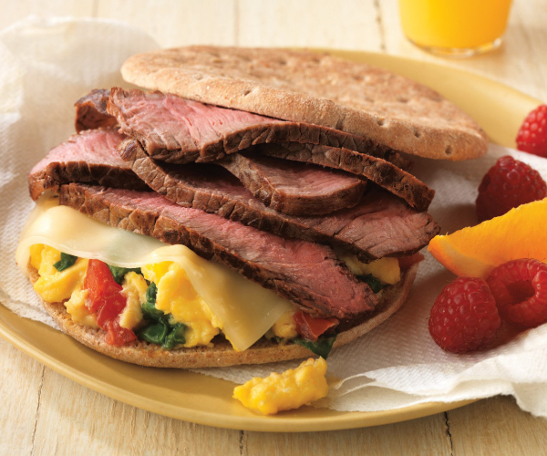 Beef and Spinach Breakfast Sandwich Recipe | Blue Rhino