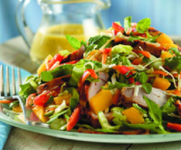Thai Pork and Mango Salad with Mango-Mint Dressing Recipe | Blue Rhino